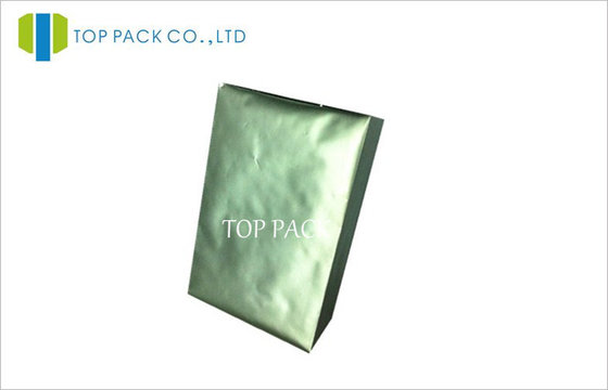 PET / AL Plain Aluminum Foil Bags Standup Bottom Side Gusset Back Sealing