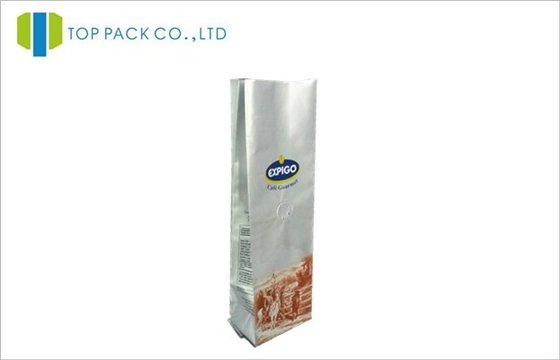 250g Coffee Packaging Bags Side Gusset With Valve , Printed Coffee Bags