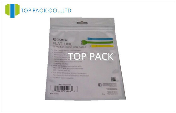 Zip Lock Printed Laminated Pouches Charge USB Cable Gloss Printing