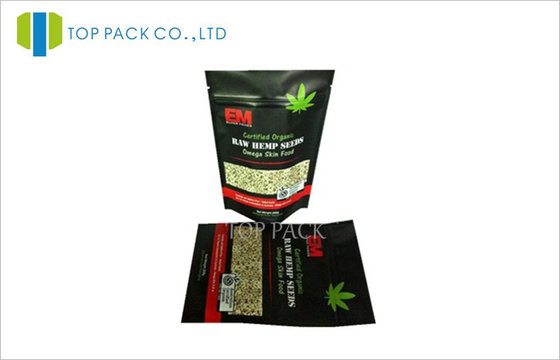 Chia Seeds Plastic Stand Up Food Packaging Matte Black Finished Zipper