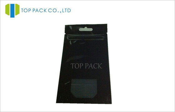 Black Ziplock Printed Laminating Bags With Hanging Hole , Recyclable