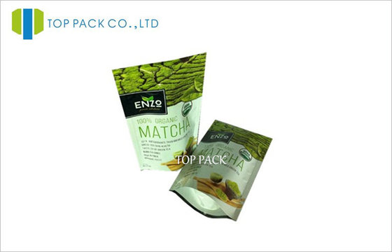 Tea Storage Stand Up  Zipper Pouch Bags Recycled With Tears Notch