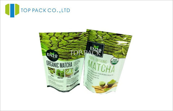 Tea Storage Stand Up  Zipper Pouch Bags Recycled With Tears Notch