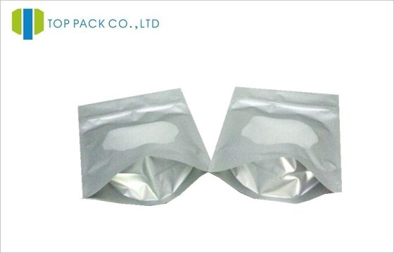 250g Aluminum Foil Bags Food Grade Stand Up Zipper Reseal Circle transparent window