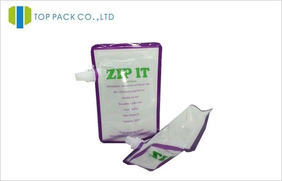 Liquild Stand Up Pouch With Spout Double Zipper Filter Reusable BOPA Eco-Friendly 16oz