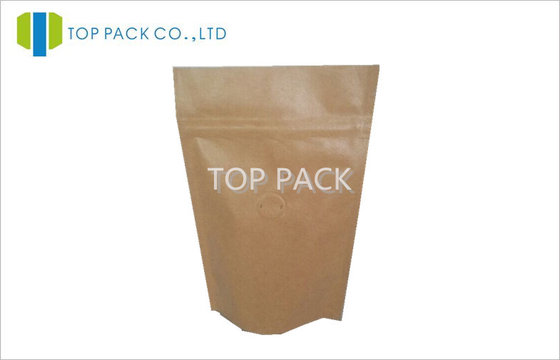 100g Coffee Kraft  Paper Stand Up Pouch Foil Aluminum Lamination Degassing Valve