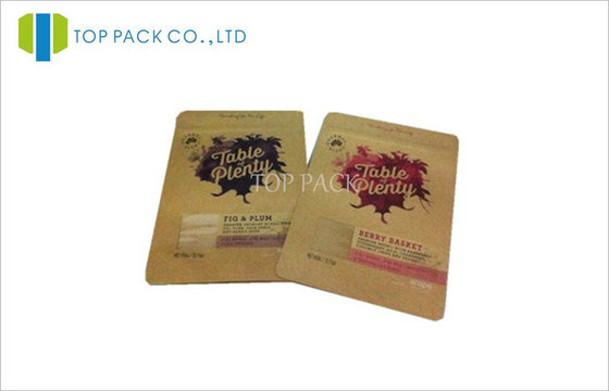 7 Colors Pinting Kraft Paper Stand Up Pouch Packaging With PP Clear Window