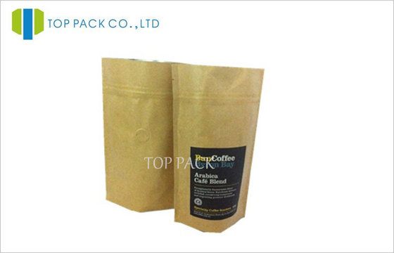 Flexible Plastic Printed Stand Up Pouch Kraft Paper Laminated 3 Layers
