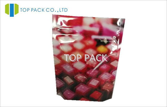 Colorful Desgin Stand Up Pouch Packaging Ziplock Front Printed Back Clear Lipstick