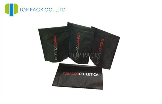 Tobacco / Cigar Foil Stand Up Pouches Black Matte Printing With Window