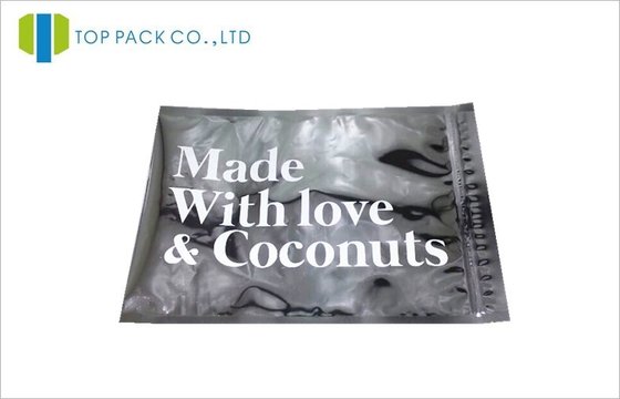 White Printed Aluminum Foil Bags Bottom Open Zipper reseal , PET / VMPET / PE