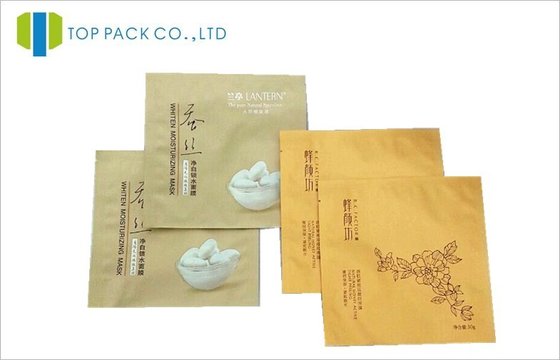 Facial / Lip Mask Printed Laminated Bags Aluminum Foil Light Proof Two Tear Notches