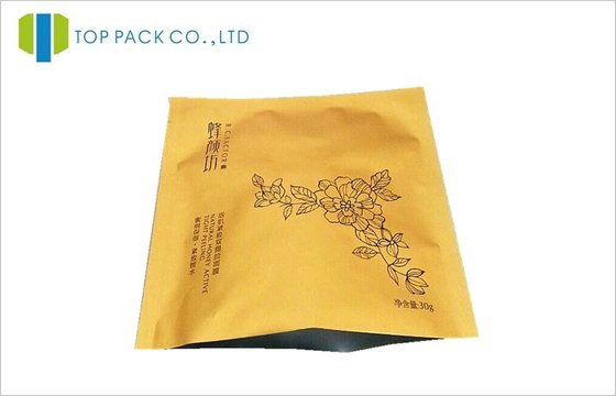 Facial / Lip Mask Printed Laminated Bags Aluminum Foil Light Proof Two Tear Notches