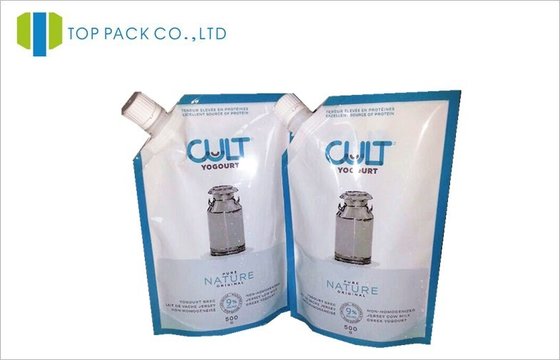 500g Plastic Stand Up Pouch With Spout Bottom Gusset For Liquid Corner Cap