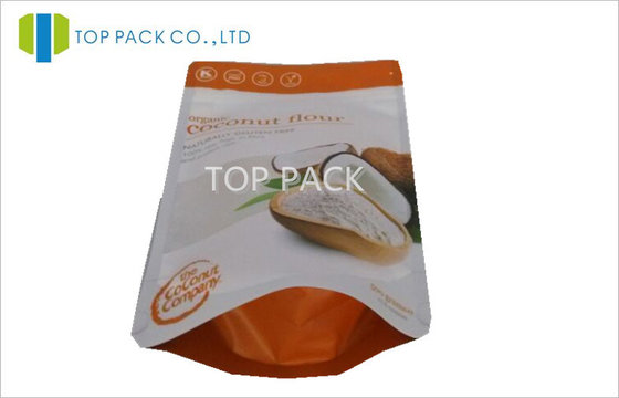 Coconut Flour Foil Stand Up Zip Pouch Matte Finished With Clear Window