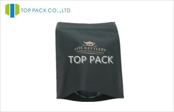 Matte Black Foil Stand Up Packaging Pouches Custom Logo 25g / 50g / 100g / 250g