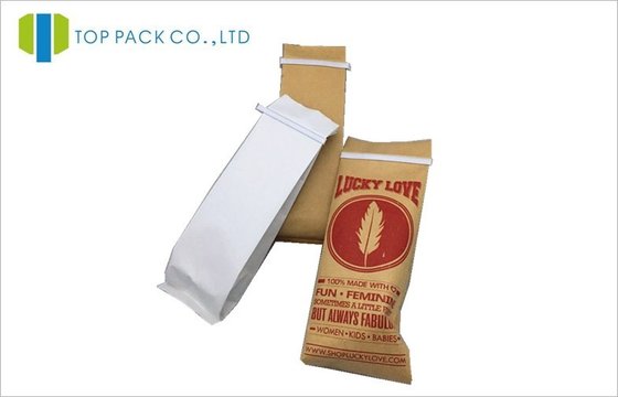 Kraft Paper Resealable Coffee Bags With White Tin Tie 5oz / 10oz / 20oz Storage