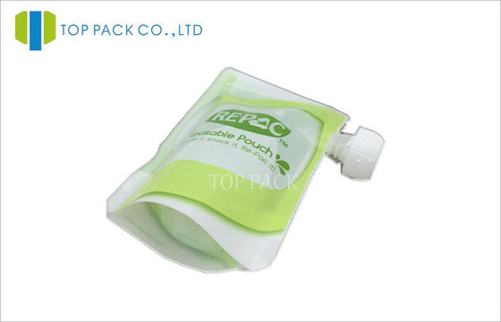Reusable Zip Stand Up Pouch With Spout For Baby Food PET / PA / PE 3 Layers