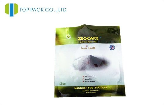 Three Side Seal Aluminum Foil Bags For Organic Powder Storing Zipper Recycle