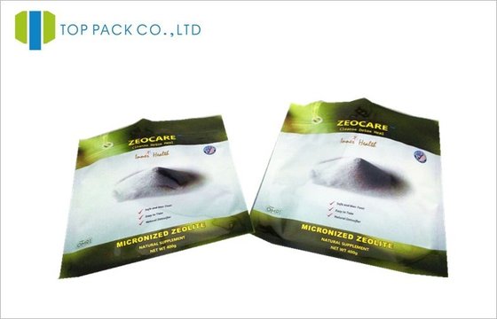 Three Side Seal Aluminum Foil Bags For Organic Powder Storing Zipper Recycle