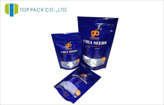 Clear Window Front Stand Up Pouch Aluminum Foil Laminated For Chai Seed