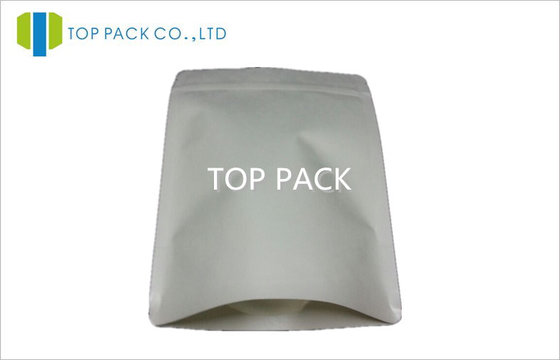 Plain White Kraft  Paper Stand Up Pouch Aluminium Foil Lamination Bag