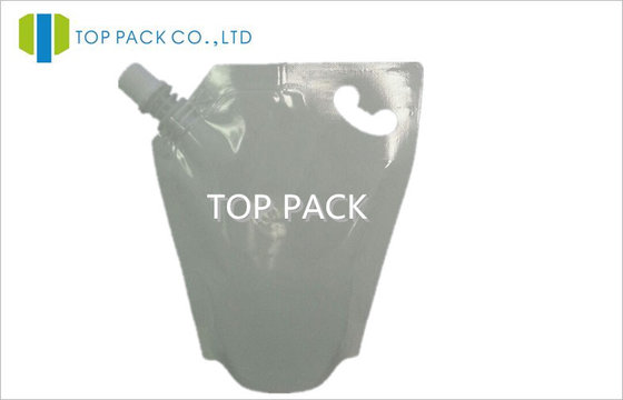Recycled White Stand Up Pouch With Spout  BOPA , Eco-Friendly