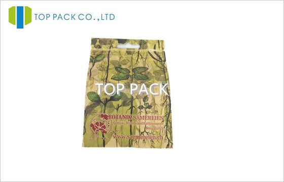 Kraft Paper Aluminum Foil Bags Full Of Printing Heat Sealing Zipper Seeds