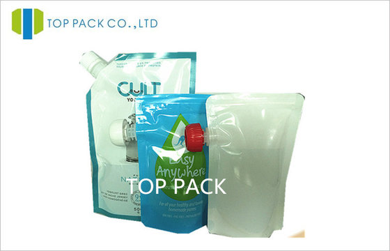 Biodegradable Resealable Zipper Standing Up Pouches With Spout