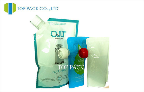 Biodegradable Resealable Zipper Standing Up Pouches With Spout