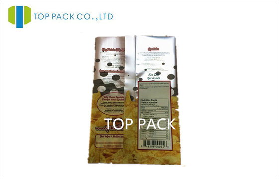 Laminated Aluminum Foil Bags Potato Chips , Back Center Heat Sealing