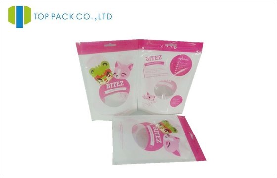 Transparent Front Plastic Stand Pouches Reusable Tear Notch