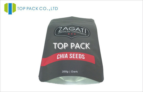 Aluminum Foil Stand Up Plastic Pouches Zip Lock  For Chia Seeds