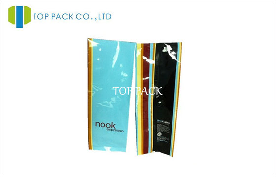 Rainbow Print Coffee Plastic Packing Bags , Side Gusset coffee bean bags