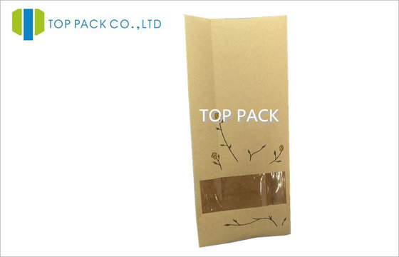 Kraft Paper side gusseted bags Packaging Offset Printing Clear Window