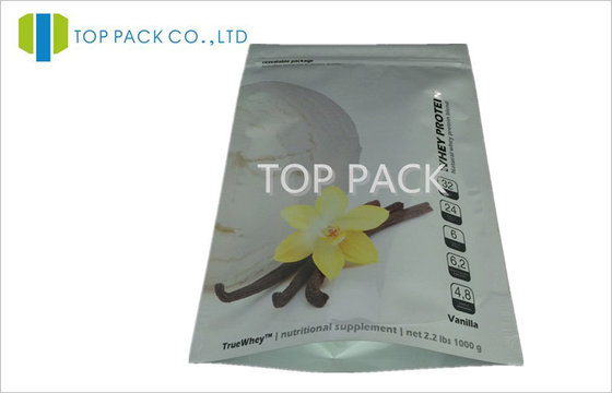 1kg Vanilla Flour Foil Stand Up  Pouch  Ziplock Food Grade Whey Protein