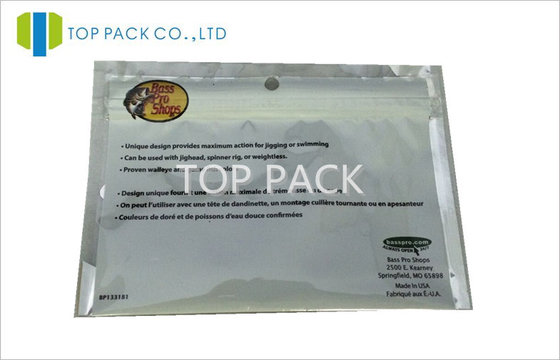 Three Side Sealing Fishing Lure Packaging Ziplock Aluminum Foil Clear Window