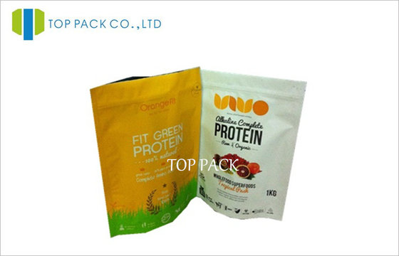 Orange Matte Print Ziplock Stand Up Pouches MOPP With 4Layers