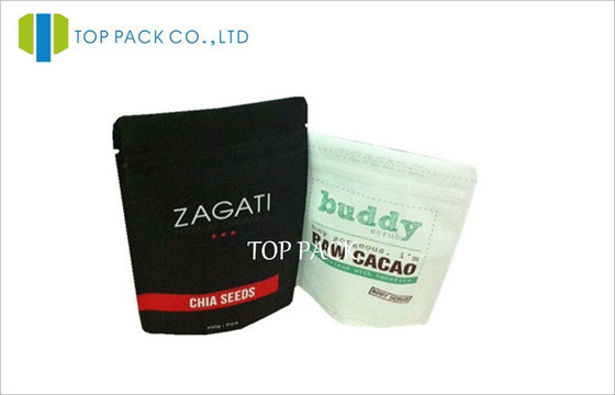 Black Matte Foil Stand Up Ziplcok Pouches Chia Seed 150g / 250g