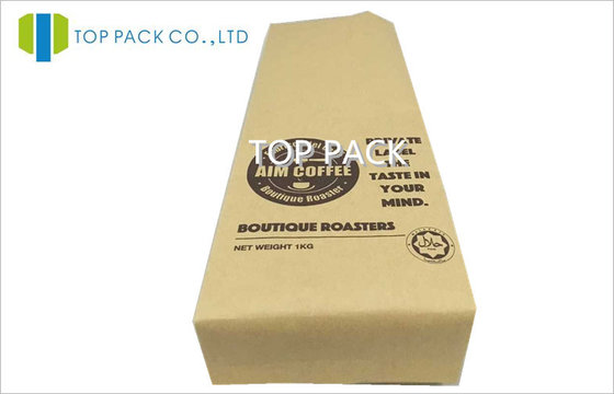1kg Brown Kraft Paper Side Gusset Bags Recycled With Offset Printing