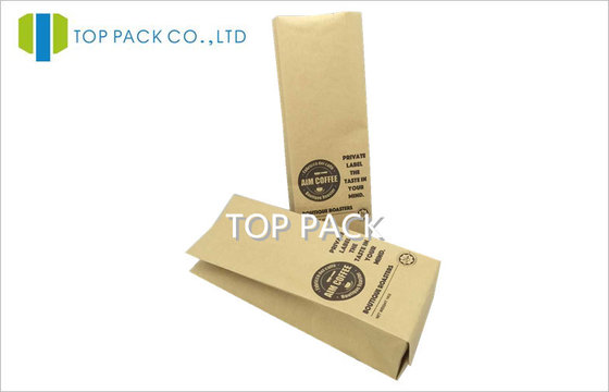 1kg Brown Kraft Paper Side Gusset Bags Recycled With Offset Printing