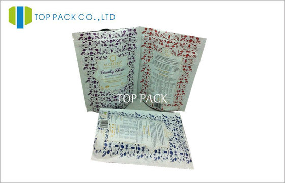 White PE Printing Stand Up Pouches For Food Packaging With Clear Bottom