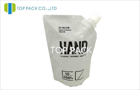 White PET / AL / PE Stand Up Pouch Filler With Pull - Puch Spout For Beverage / Liquid
