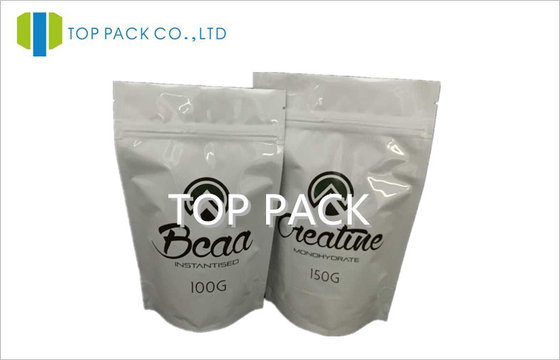 Protein Powder AL / PE Organic Packaging , Stand Up Pouch With Zipper 100g / 150g