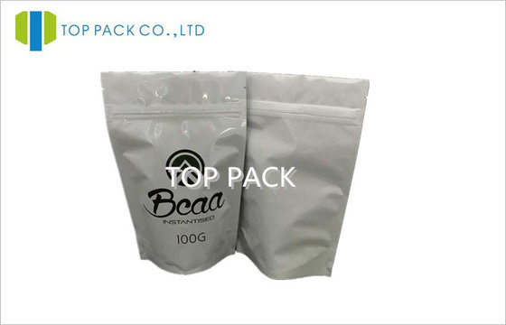 Protein Powder AL / PE Organic Packaging , Stand Up Pouch With Zipper 100g / 150g