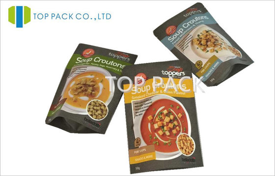 Black Matte Printing Plastic Stand Up Pouches Foil Lamination Without Zipper 50g