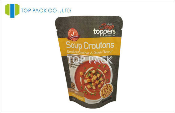 MOPP / VMPET / PE Foil Stand Up Pouches Soup Spice Gravure Print Matte Finished