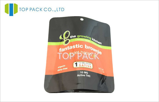 1.7oz Black Stand Up Resealable Pouches , 100 Micron Pillow Pouch Packaging With Hole