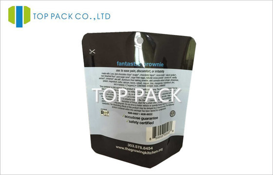 Gravure Printing Plastic Stand Up Pouches Without Zipper For Herbs 10mg