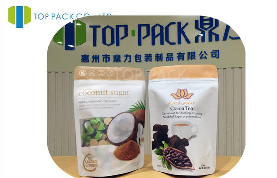 Stand Up Aluminum Foil Food Bags / Reclosable Pouch Zip Plastic Bags